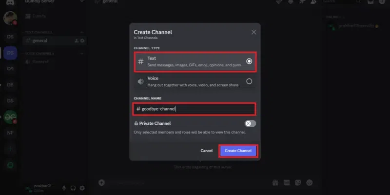 How To Make Goodbye Channel On Discord | GeeksforGeeks