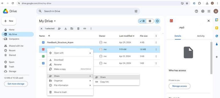 How to Embed MP3 Audio Files in Web Pages from Google Drive ...