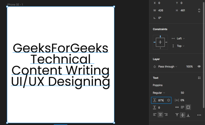 Text Formatting Features in Figma - GeeksforGeeks