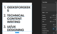 Text Formatting Features in Figma - GeeksforGeeks