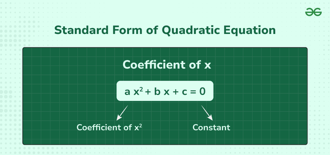 Standard Form of Quadratic Equation: Formula, Standard Form and Examples