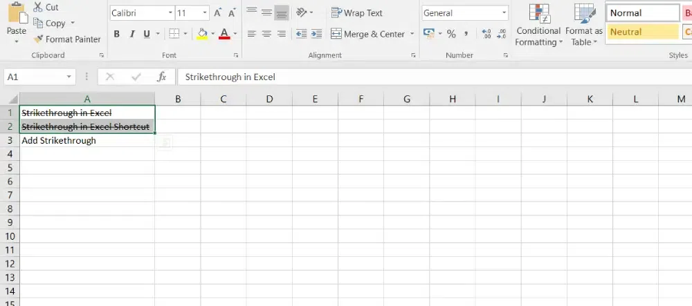 How to Strikethrough in Excel - GeeksforGeeks