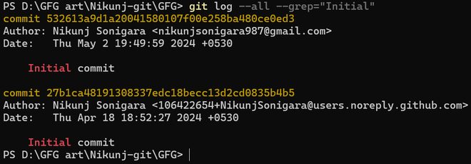 How to Search Git Repository By Commit Message? - GeeksforGeeks