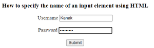 How to specify the name of an input element? - GeeksforGeeks