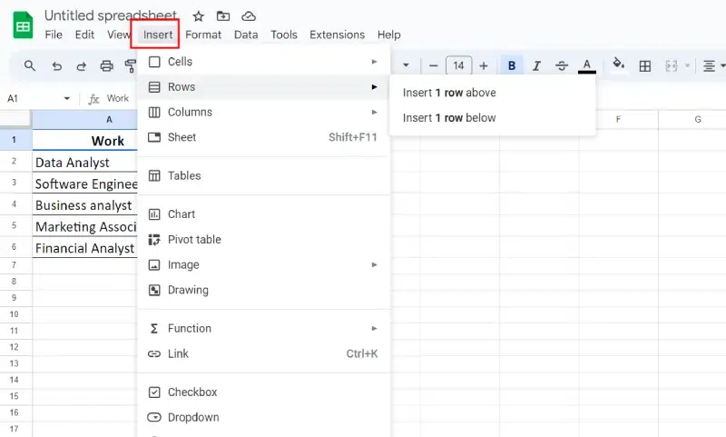How to Make a Table in Google Sheets - GeeksforGeeks