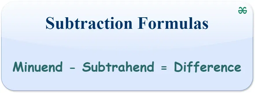 Subtraction Formulas - GeeksforGeeks