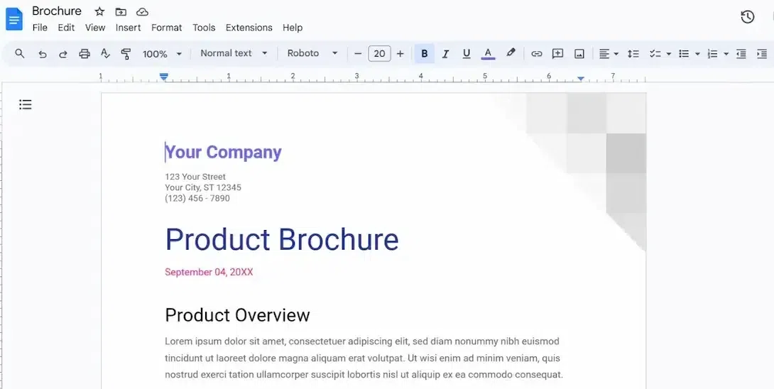 How to Make a Brochure on Google Docs - GeeksforGeeks