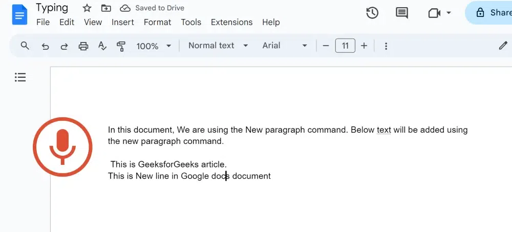 How to Voice Type on Google Docs - GeeksforGeeks