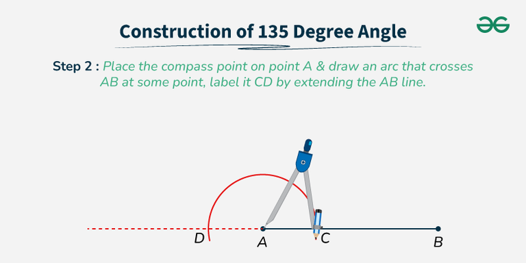 Construction of 135 Degree Angle - GeeksforGeeks