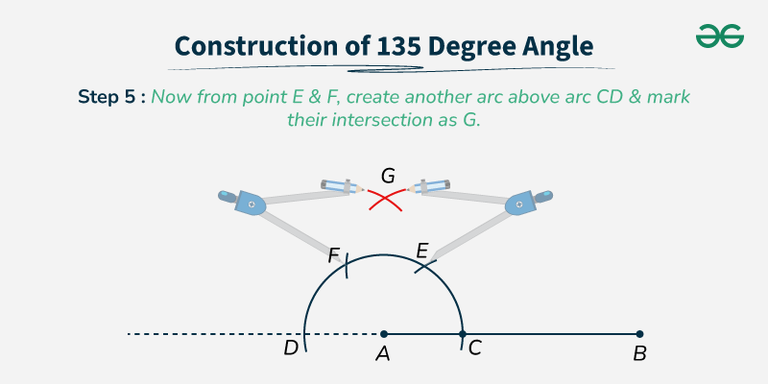 Construction of 135 Degree Angle - GeeksforGeeks