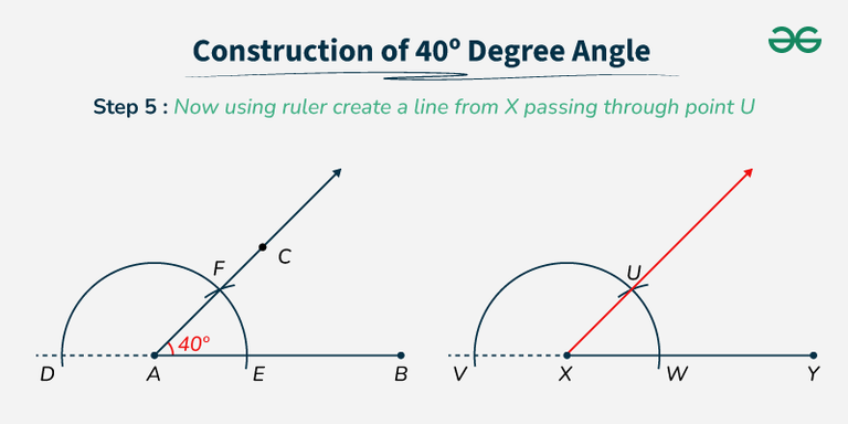 Construction of 40 Degree Angle - GeeksforGeeks