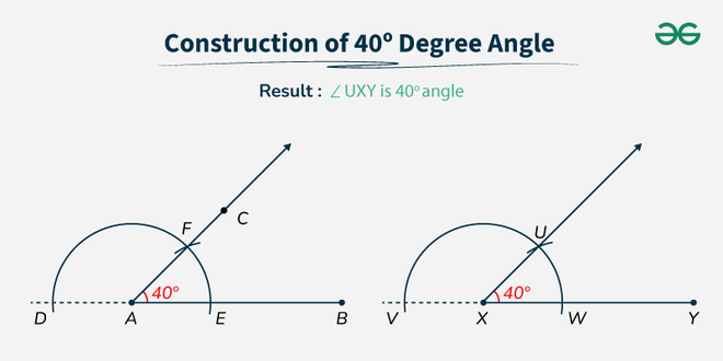 Construction of 40 Degree Angle | GeeksforGeeks