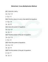 Practice Questions on Cross-Multiplication Method - GeeksforGeeks