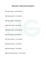 Trigonometric Equations Practice Questions - GeeksforGeeks