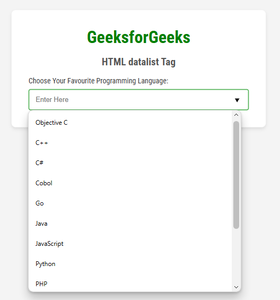 How to Display Suggestions for Input Field in HTML ? - GeeksforGeeks
