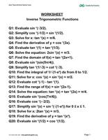 Inverse Trigonometric Functions Practice Problems - GeeksforGeeks