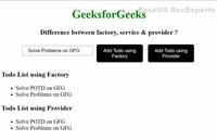 Difference between factory, service & provider ? - GeeksforGeeks