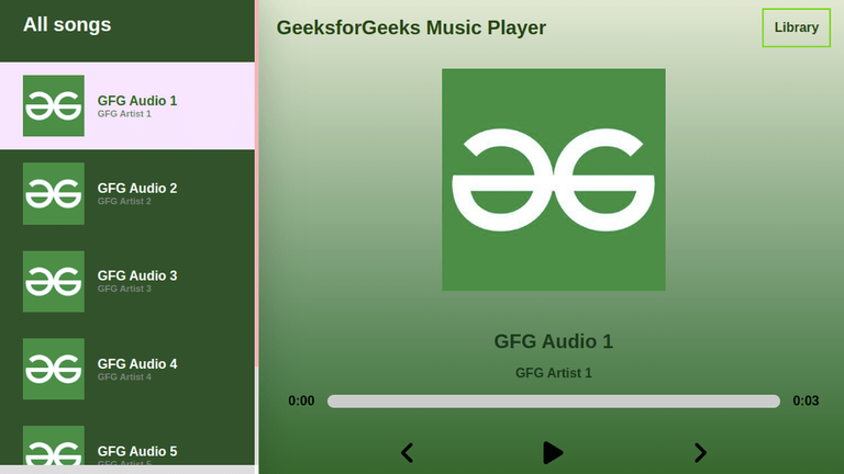 Building a Music Player in React - GeeksforGeeks