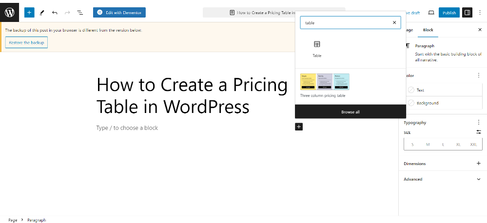 How to Create a Pricing Table in WordPress? - GeeksforGeeks