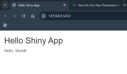 How Do You Pass Parameters to a Shiny App via URL in R - GeeksforGeeks