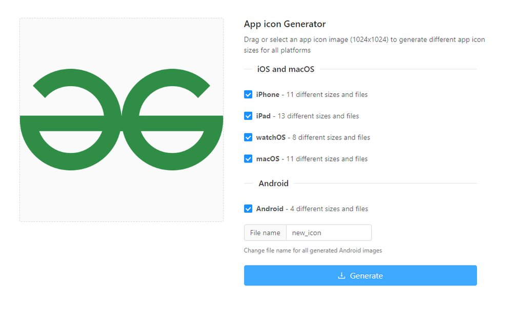 Flutter - Changing App Icon - GeeksforGeeks