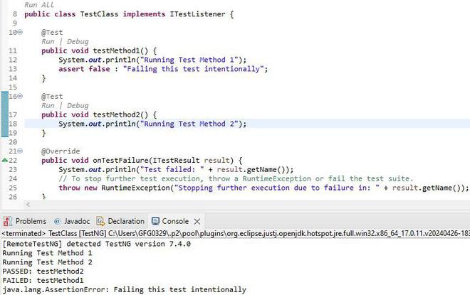 How to stop TestNG from running after a test fail? - GeeksforGeeks
