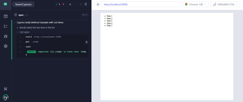 Cypress - last() Method - GeeksforGeeks