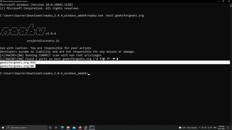 How to install and use Naabu in Windows - GeeksforGeeks
