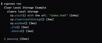 Cypress - clearLocalStorage() Method - GeeksforGeeks