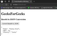 How To Convert Base64 to JSON String in JavaScript? - GeeksforGeeks