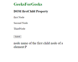 HTML DOM firstChild Property - GeeksforGeeks