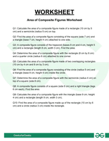 Area of Composite Figures Worksheet - GeeksforGeeks