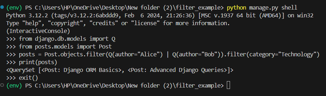 Chaining Multiple filter() in Django - GeeksforGeeks