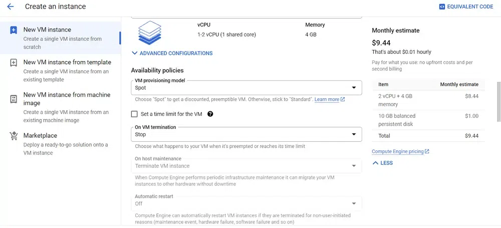 How to Create and Use Google Cloud Spot VM - GeeksforGeeks