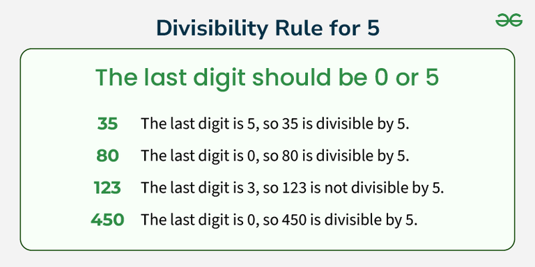 Divisibility Rule of 5 - GeeksforGeeks