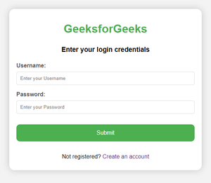 HTML Login Form - GeeksforGeeks