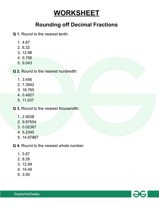 Rounding off Decimal Fractions - GeeksforGeeks