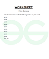 Prime Numbers Worksheet - GeeksforGeeks