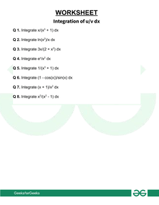 Integration of u/v dx - GeeksforGeeks