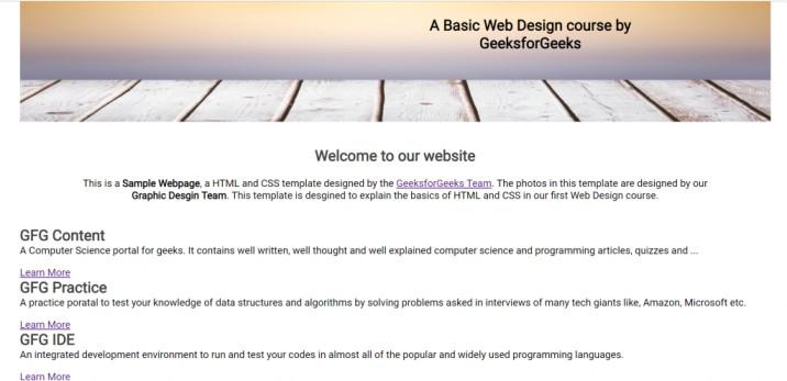HTML Course | Building Main Content - Section 2 - GeeksforGeeks