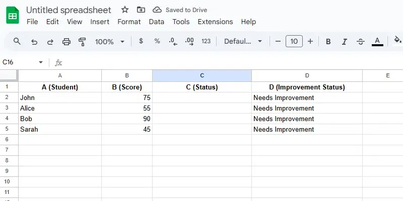 Google Sheets IF ELSE - GeeksforGeeks