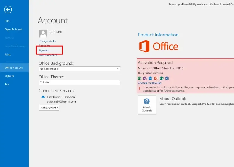 How to Log Out of Outlook: Step by Step Guide - GeeksforGeeks