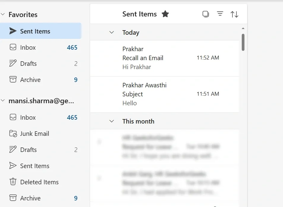 How to Recall an Email in Outlook: Step by Step Guide - GeeksforGeeks