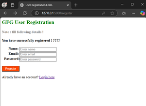 Add User and Display Current Username in Flask - GeeksforGeeks