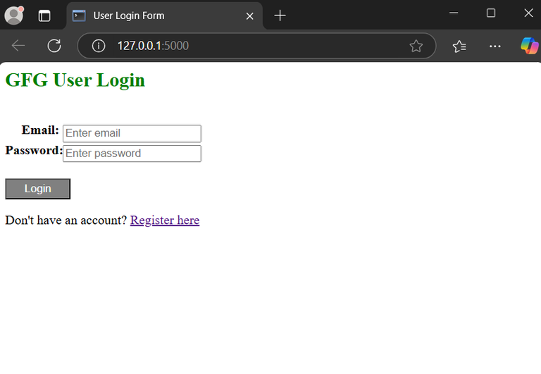 Add User and Display Current Username in Flask - GeeksforGeeks