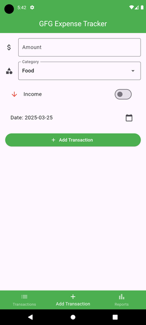 Expense Tracker Application Flutter - GeeksforGeeks