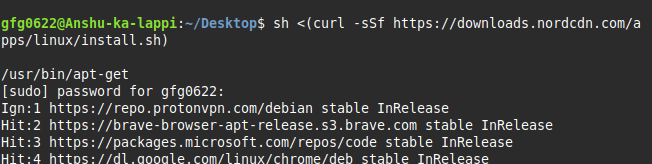 Installing NORDVPN on Kali Linux - GeeksforGeeks