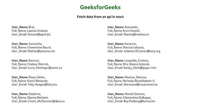 How to Fetch Data From an API in ReactJS? - GeeksforGeeks