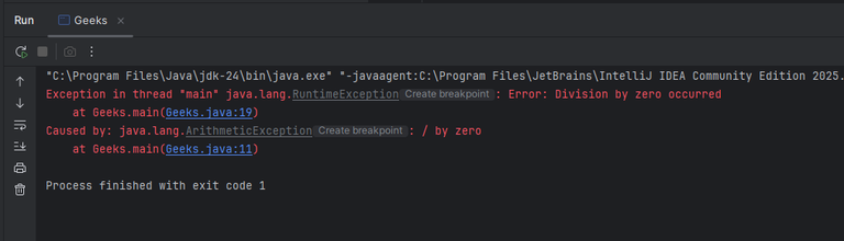 Chained Exceptions in Java - GeeksforGeeks