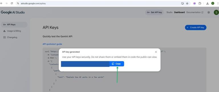 How to Access and Use Google Gemini API Key (with Examples) - GeeksforGeeks